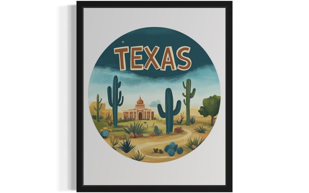 Texas States Scenery Art Print, Wall Art Poster, Original Paint Artwork ...