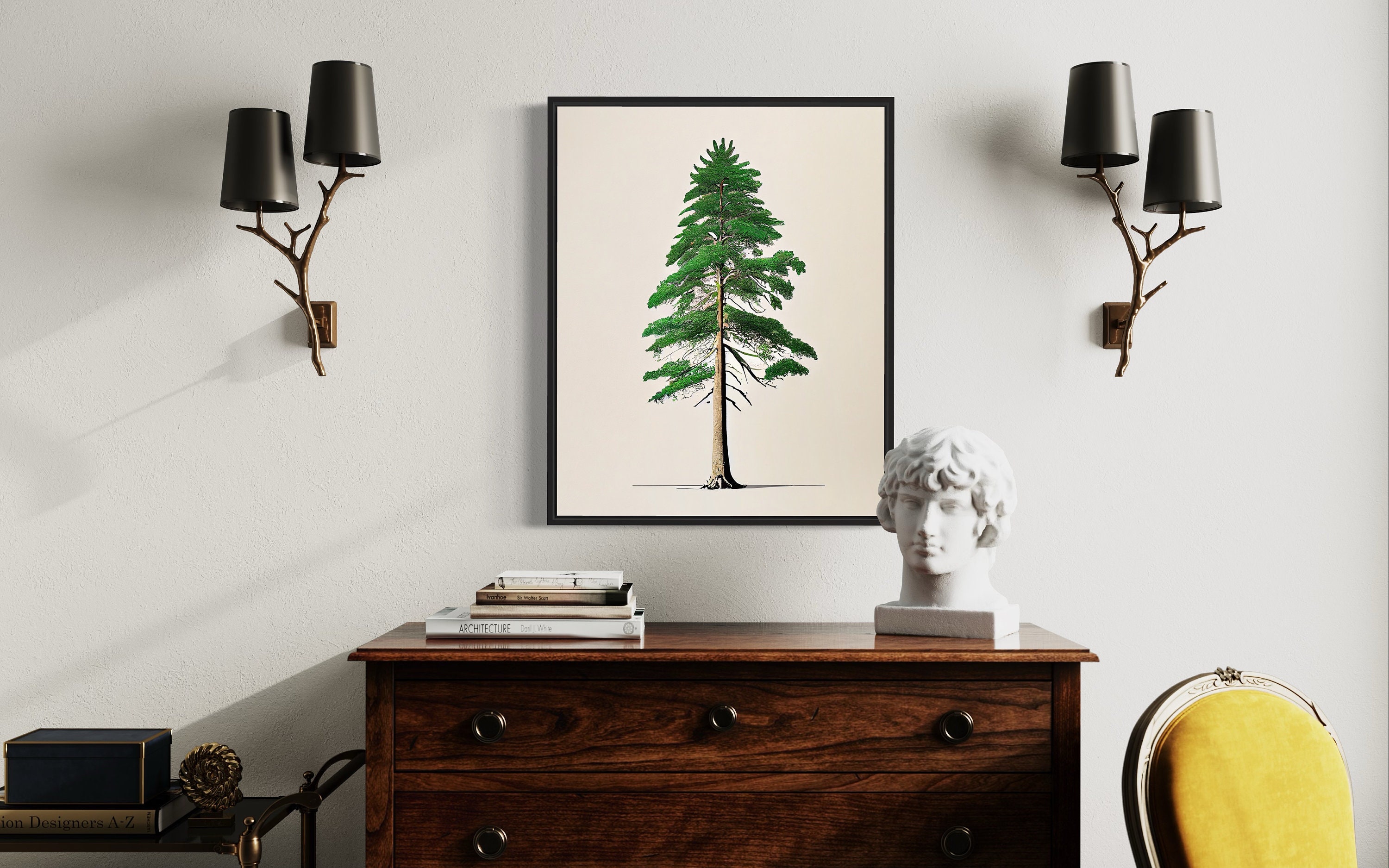 Eastern Hemlock Tree Art Print Eastern Hemlock Tree Minimalist - Etsy