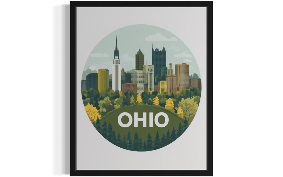Ohio States Scenery Art Print, Wall Art Poster, Original Paint Artwork ...