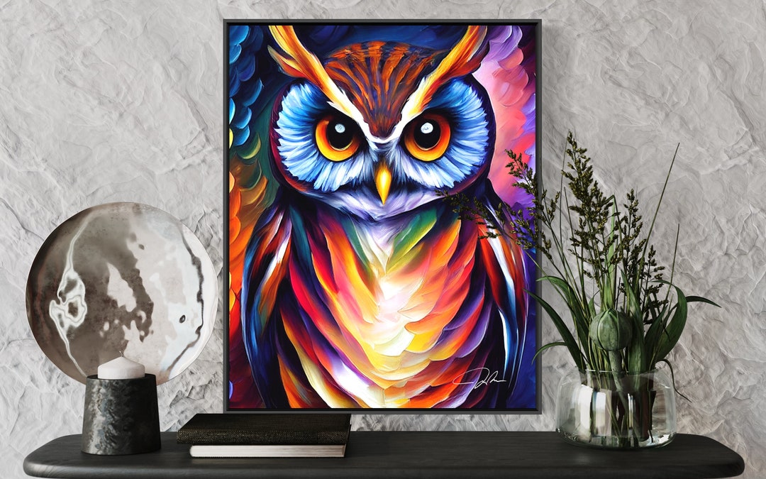 Abstract Owl Art Print Ostrich Owl Painting Print Poster, Original ...