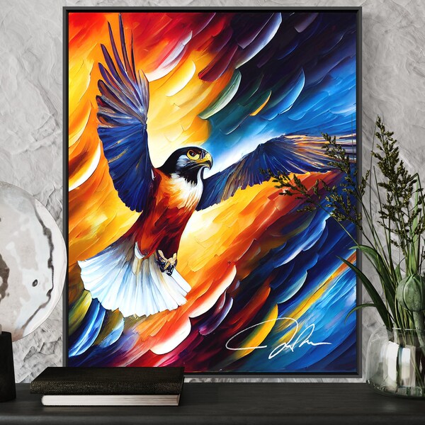 Falcon Painting - Etsy