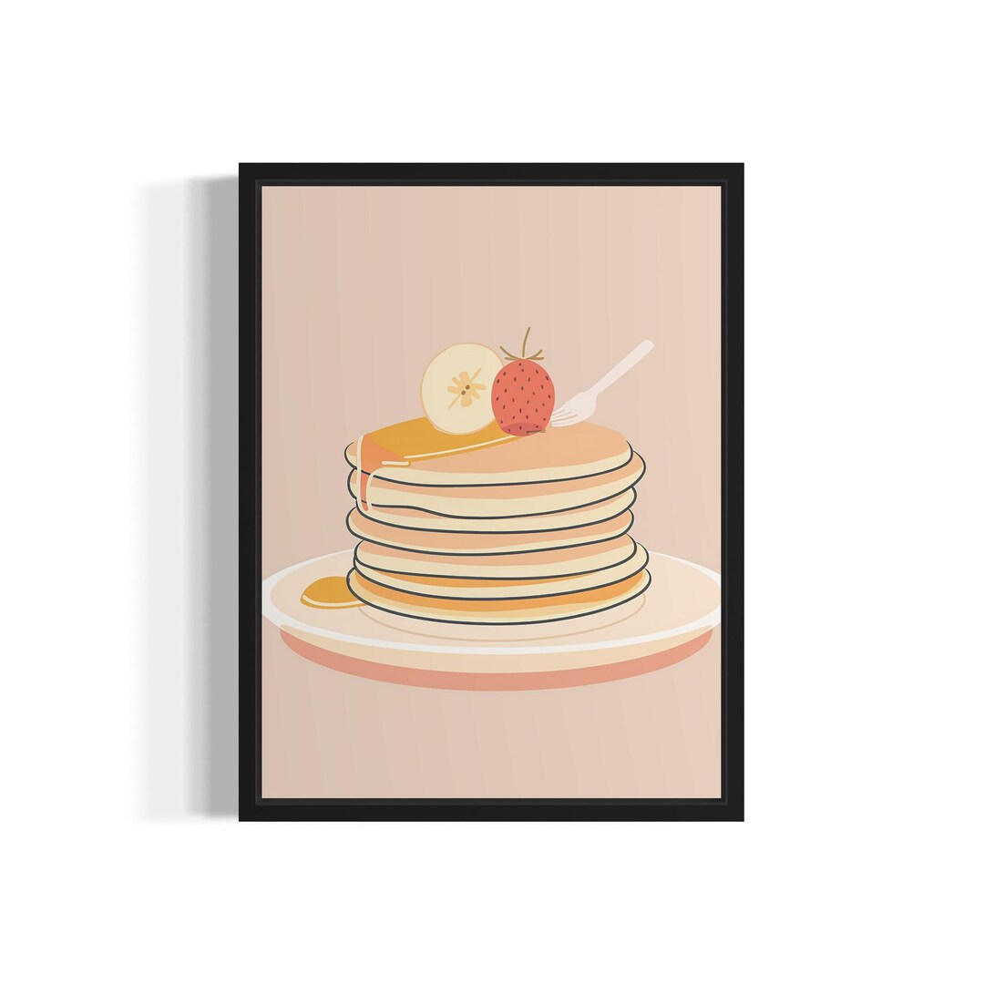 Pancakes Food Art Print, Wall Art Poster, Original Paint Artwork ...