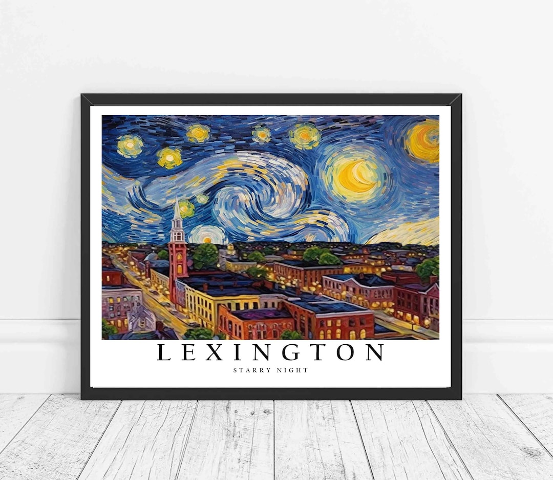 Lexington Kentucky Starry Night Art Print, Van Gogh Lexington Poster ...