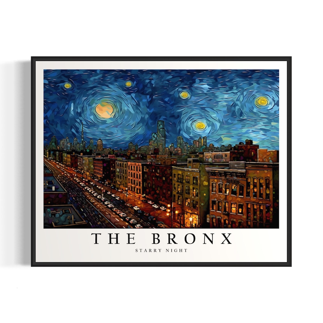 The Bronx Starry Night Art Print, Van Gogh the Bronx Poster Wall Art ...