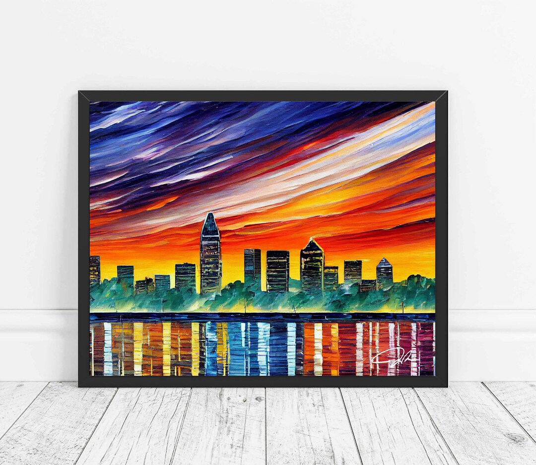 Arlington Virginia Skyline Art Print Arlington Painting Wall Art ...