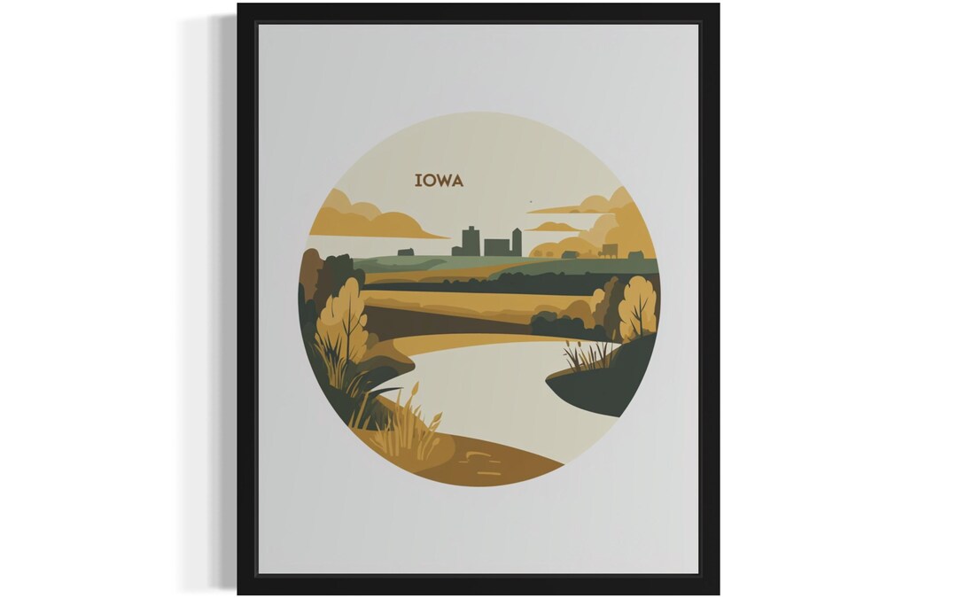 Iowa States Scenery Art Print, Wall Art Poster, Original Paint Artwork ...