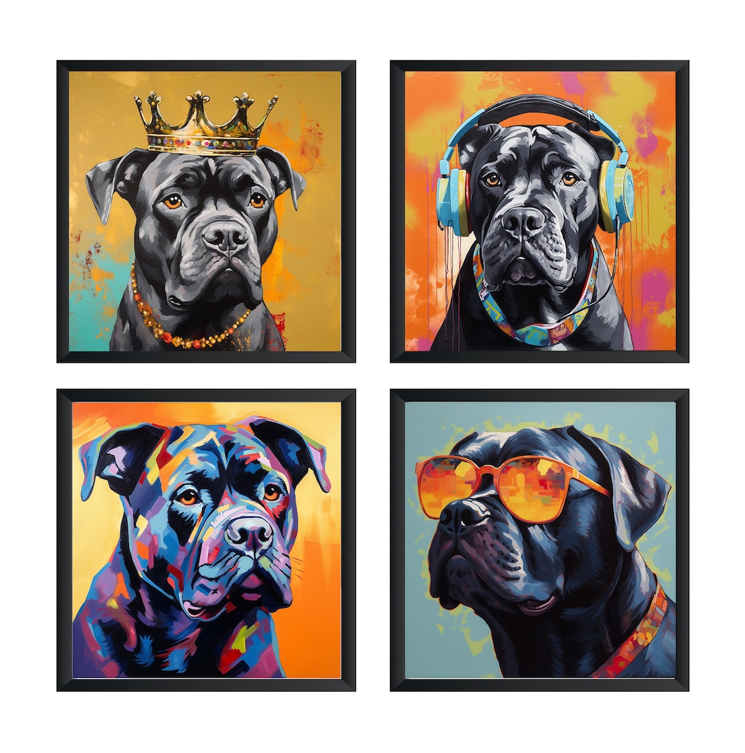 Cane Corso Art Print, Cane Corso Poster, Cane Corso Wall Art (set of 4 ...
