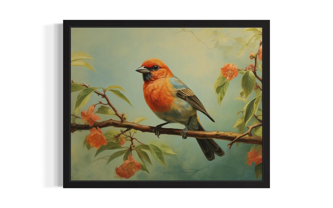Finch Bird Art Print, Wall Art Poster, Original Paint Artwork, Artwork ...