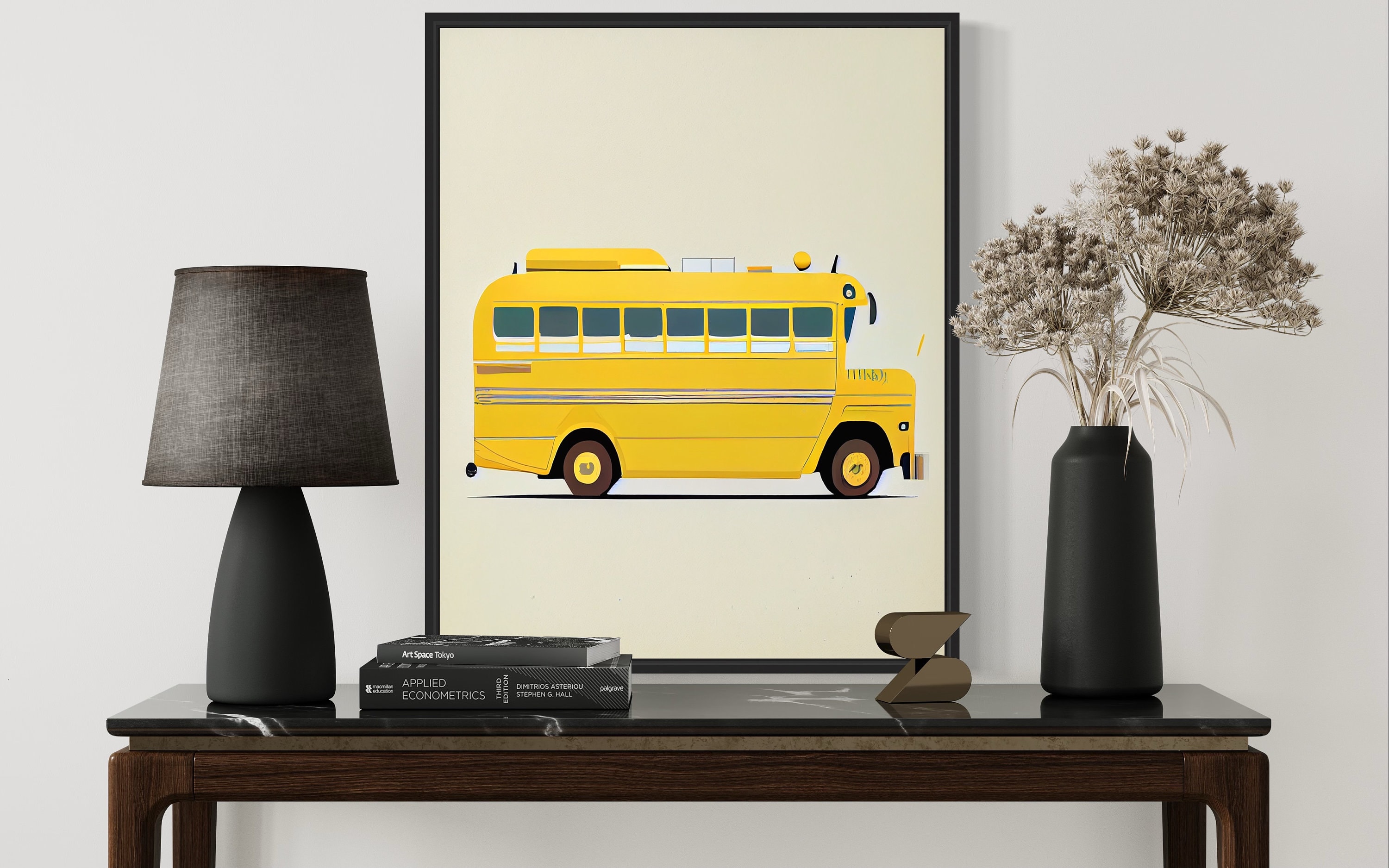 School Bus Art Print School Bus Minimalist Poster - Etsy