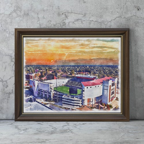 Ole Miss Oxford Campus Map Watercolor Art Print Football - Etsy