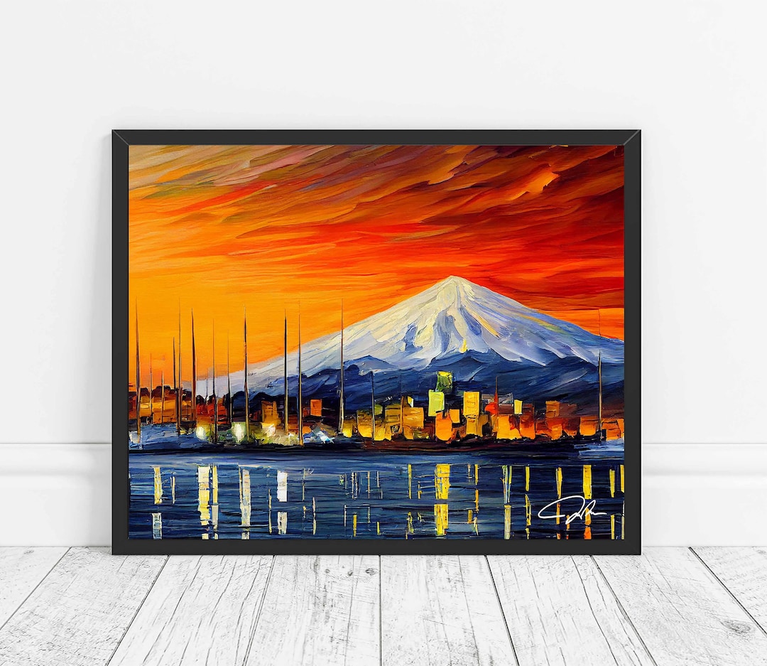 Tacoma Washington Skyline Skyline Art Print Tacoma Painting Wall Art ...