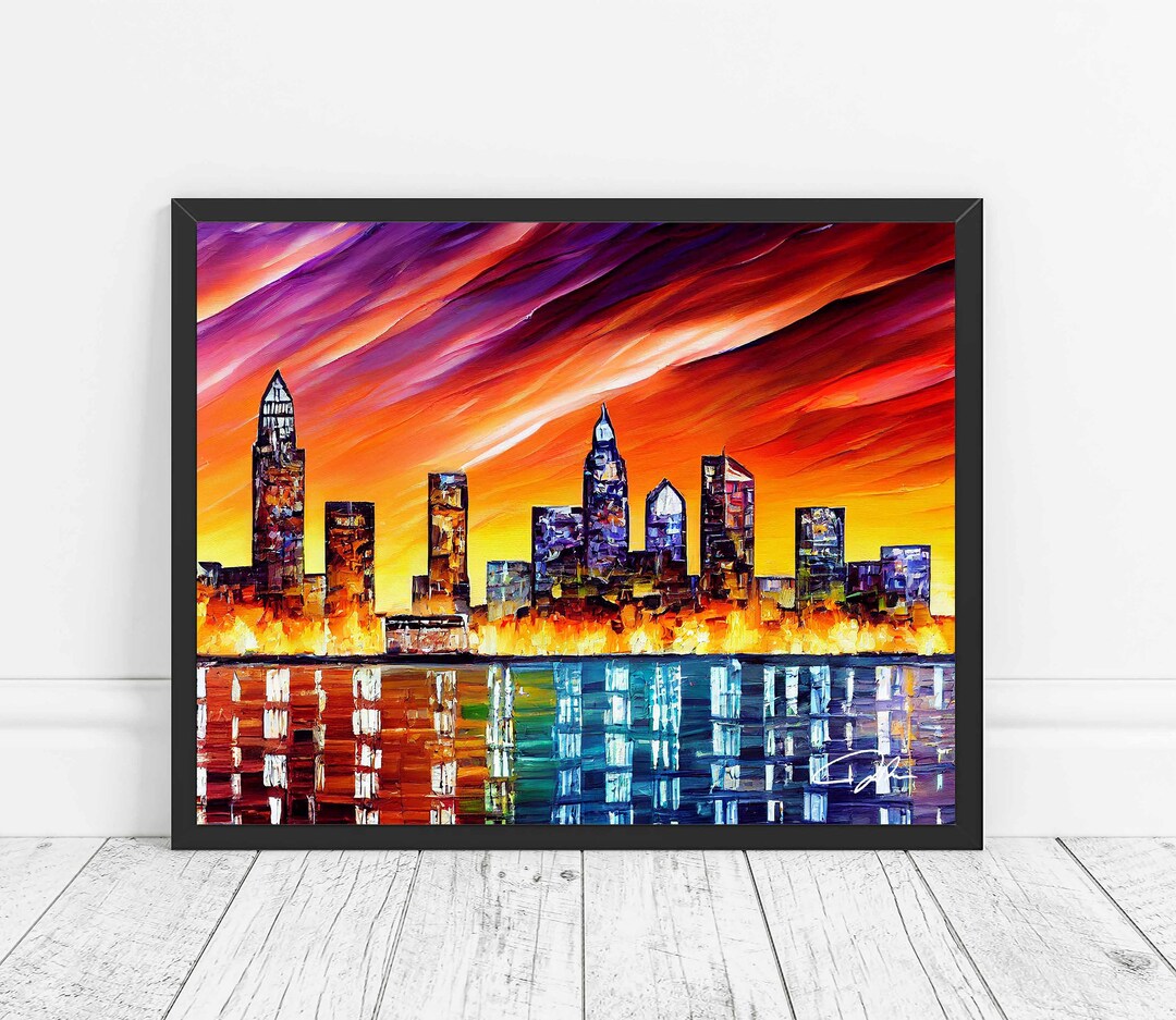 Mobile Alabama Skyline Art Print Mobile Painting Wall Art, Original ...