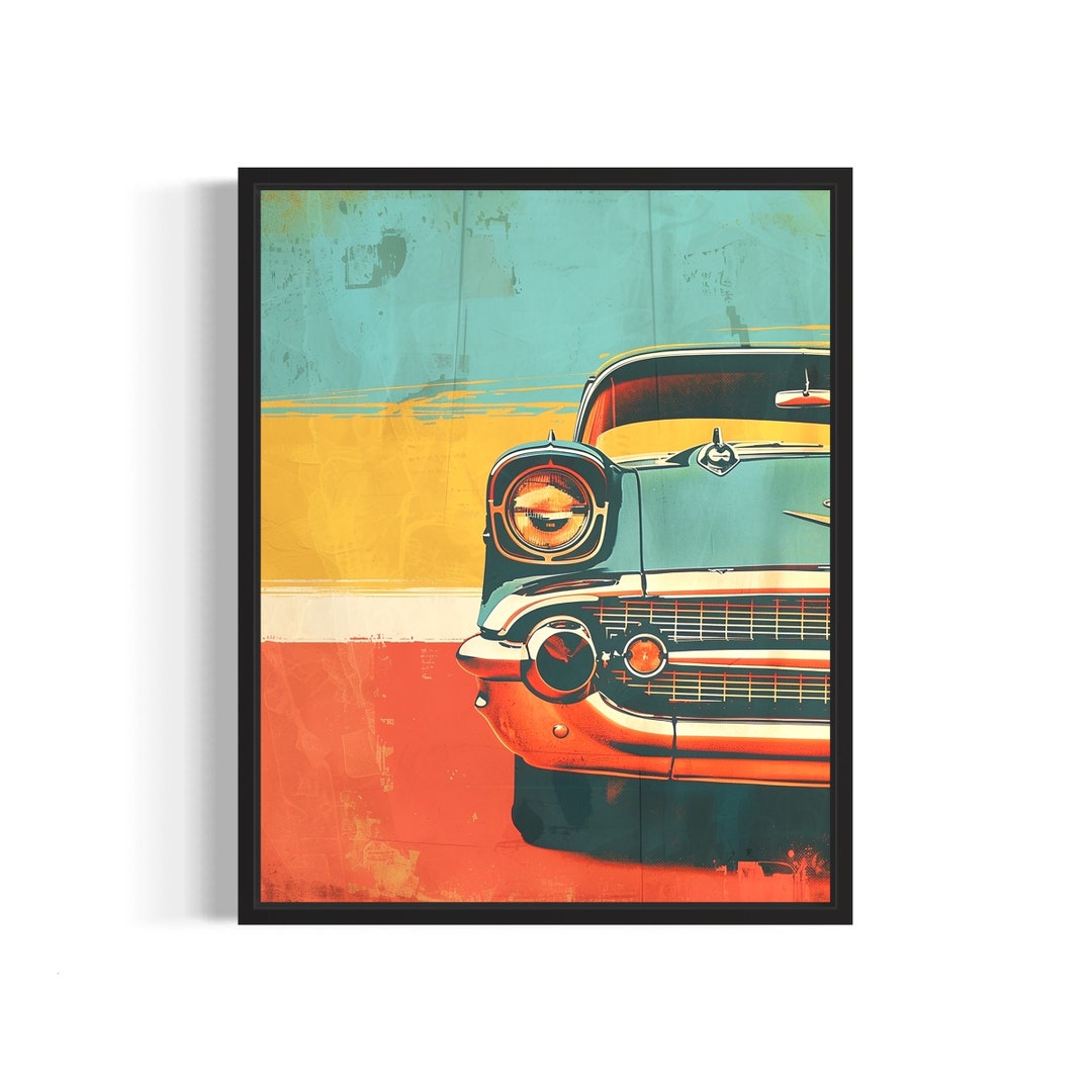 Vintage Car Pop Art Poster Art Print, Retro Vintage Collection Decor - Etsy