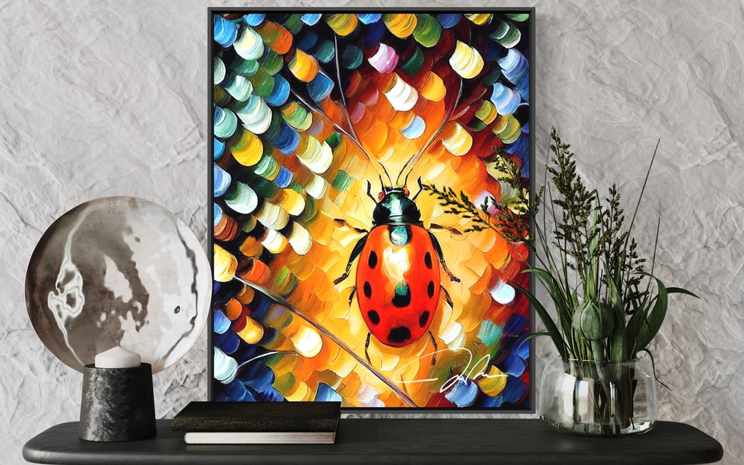 Ladybug Art Print Ladybug Painting Print Poster, Original Paint Artwork ...