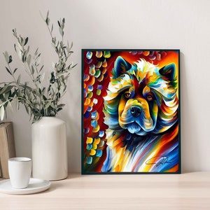 Chow Chow Art Print Chow Chow Dog Portrait Painting Print Poster ...