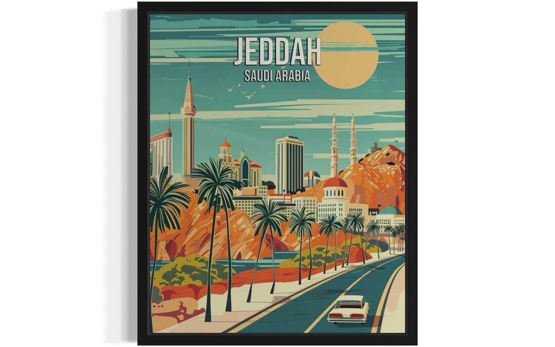 Jeddah Saudi Arabia Asia City Art Print, Wall Art Poster, Original ...