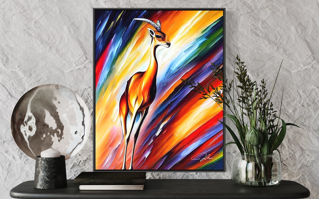 Gazelle Abstract Art Print Gazelle Oil Painting Print Poster, Original ...