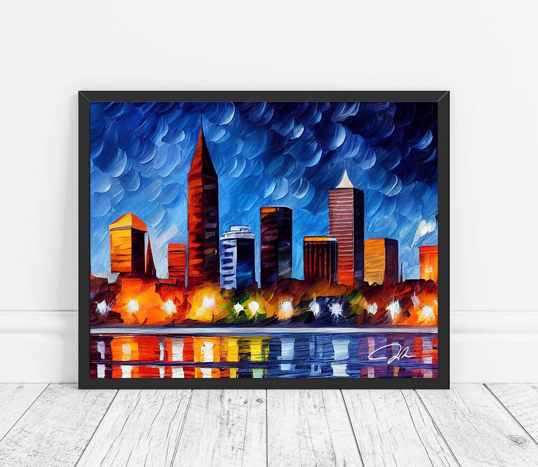 Toledo Ohio Skyline Skyline Art Print Toledo Painting Wall Art ...