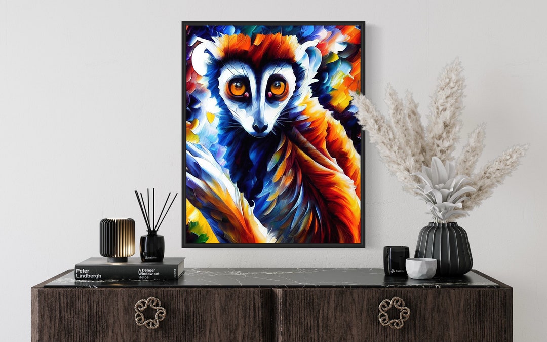 Lemurs Art Print Lemurs Painting Print Poster, Original Lemurs Artwork ...