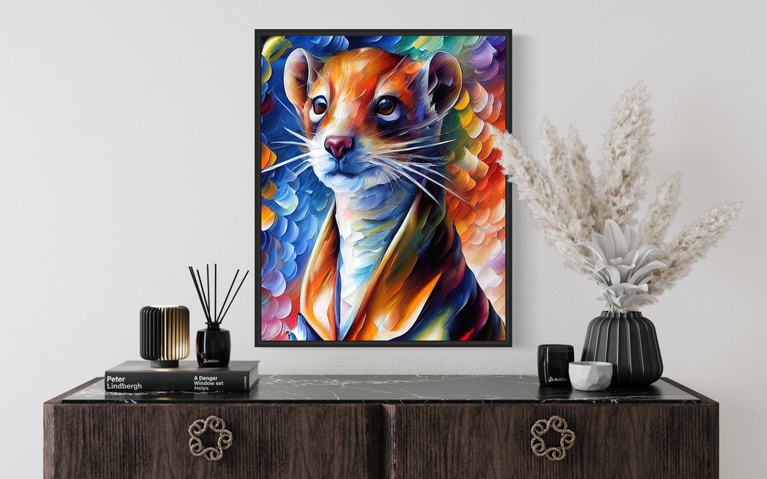 Weasel Art Print Weasel Painting Print Poster, Original Weasel Artwork ...