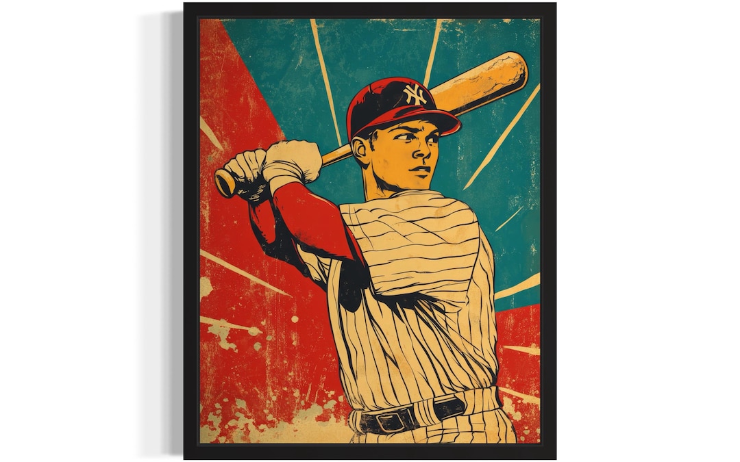 Baseball Pop Art Print, Wall Art Poster, Original Paint Artwork ...