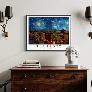 The Bronx Starry Night Art Print, Van Gogh the Bronx Poster Wall Art ...