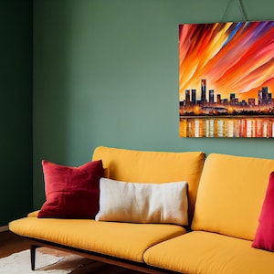 Amarillo Texas Skyline Art Print Amarillo Painting Wall Art, Original ...