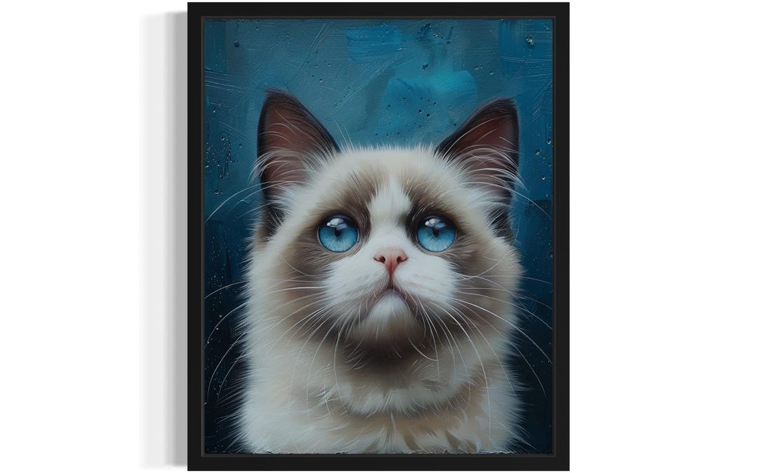 Ragdoll Cat Art Print, Wall Art Poster, Original Paint Artwork, Artwork ...