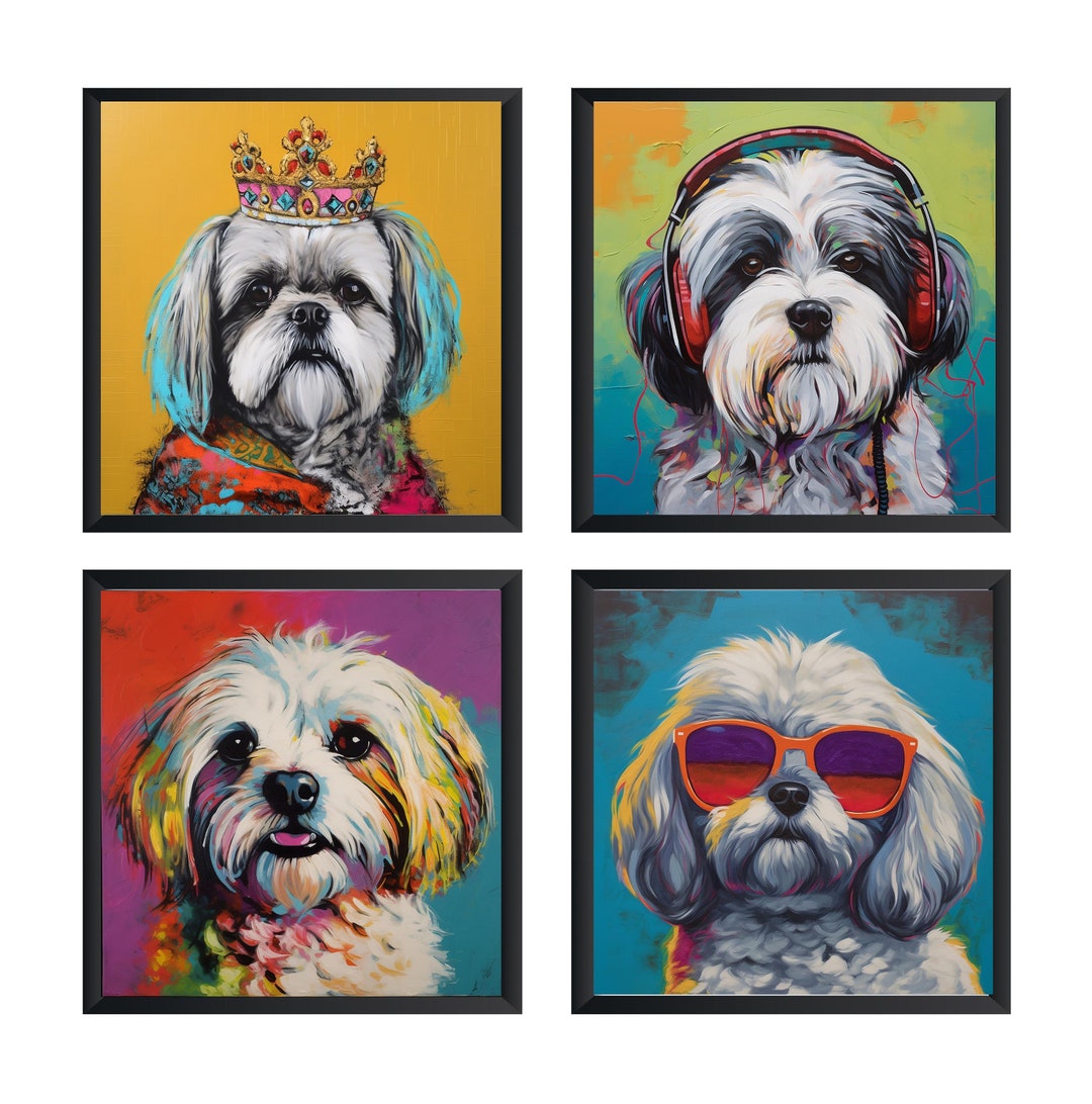 Lhasa Apsos Art Print, Lhasa Apsos Poster, Lhasa Apsos Wall Art (set of ...