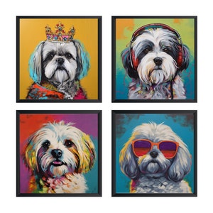 Lhasa Apsos Art Print, Lhasa Apsos Poster, Lhasa Apsos Wall Art (set of ...