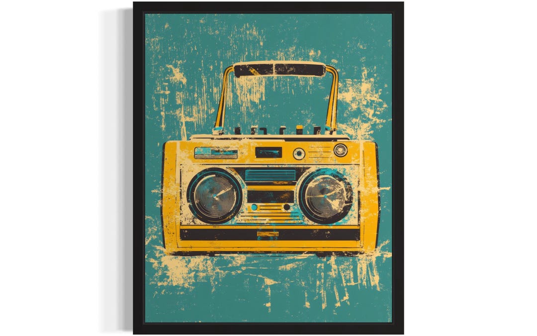 Boombox Pop Art Print, Wall Art Poster, Original Paint Artwork, Artwork ...