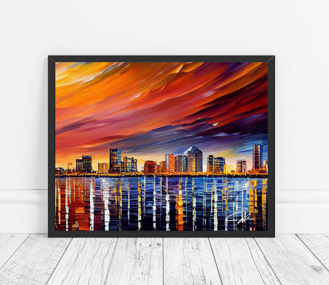 Tempe Nevada Skyline Skyline Art Print Tempe Painting Wall Art ...