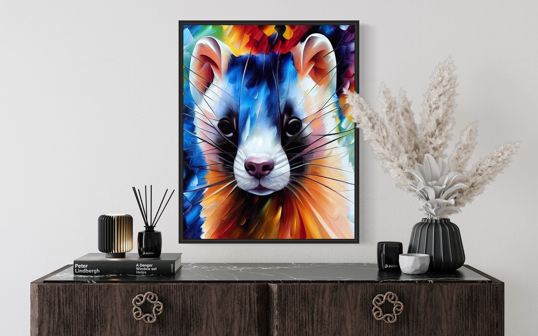 Ferret Art Print Ferret Painting Print Poster, Original Paint Artwork ...
