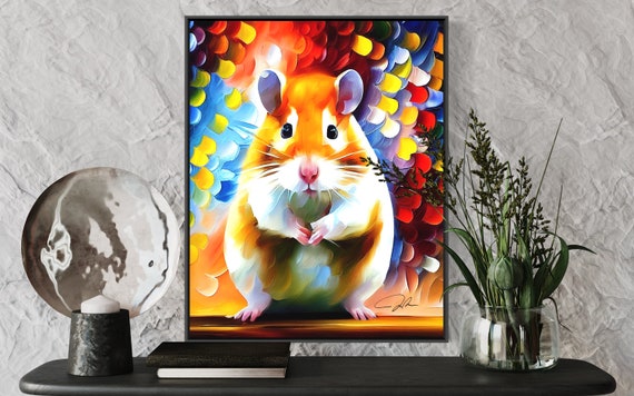 Hamster Abstract Art Print Hamster Oil Painting Print - Etsy