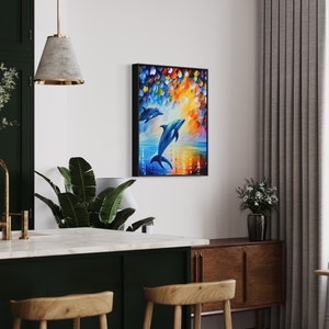 Dolphin Abstract Art Print Dolphin Oil Painting Print Poster - Etsy