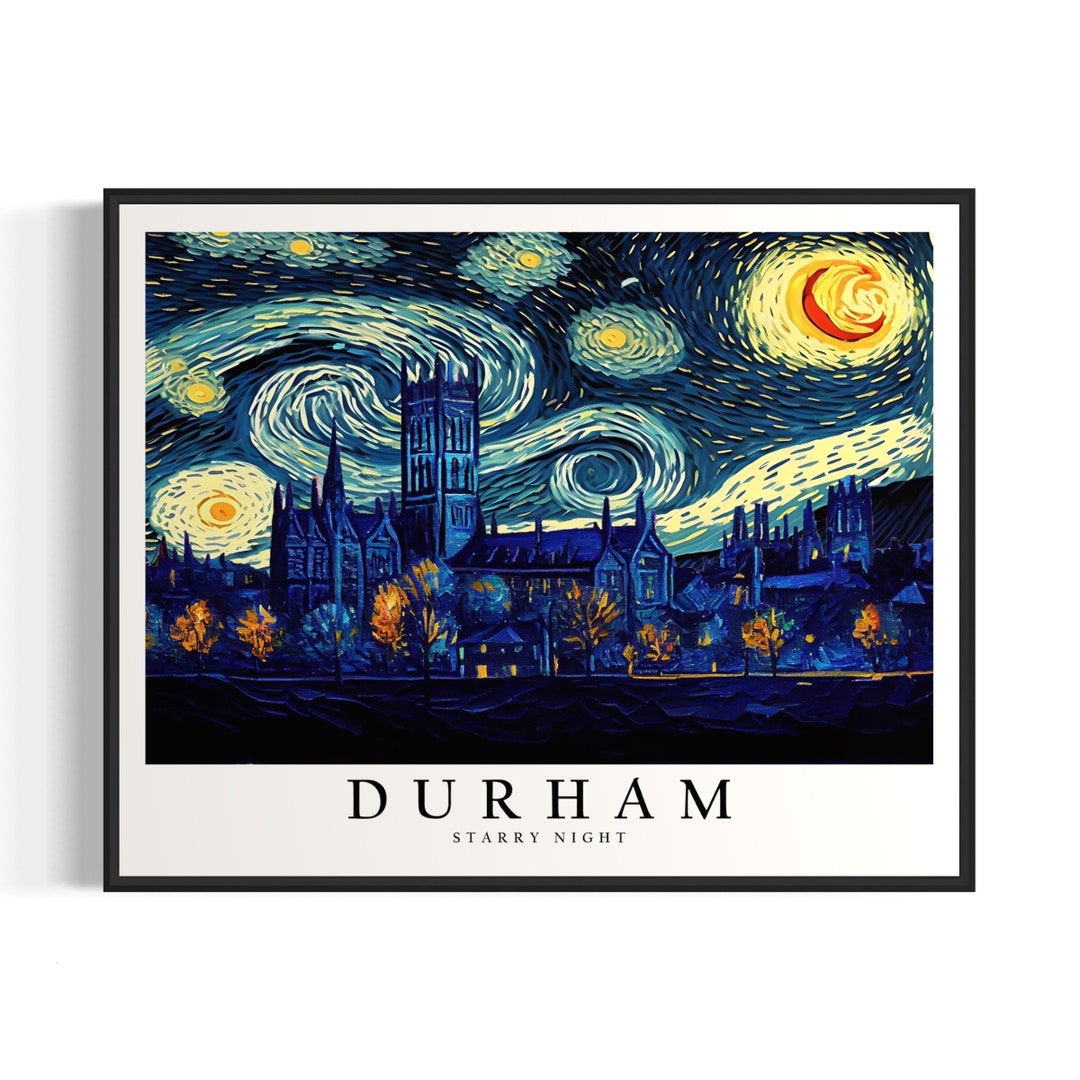 Durham Starry Night Art Print, Van Gogh Durham Poster Wall Art ...