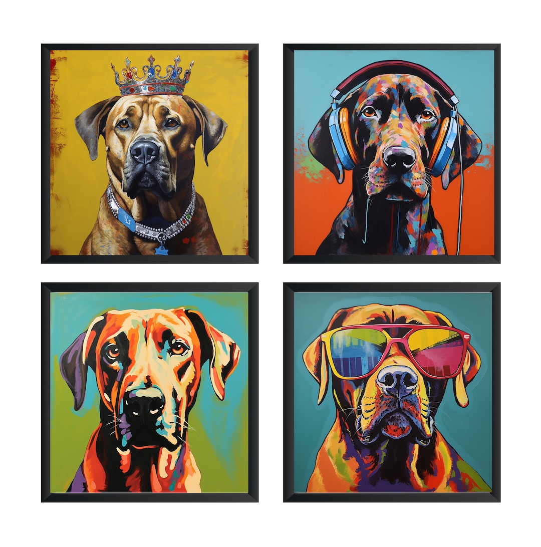 Rhodesian Art Print, Rhodesian Poster, Rhodesian Wall Art set of 4 ...