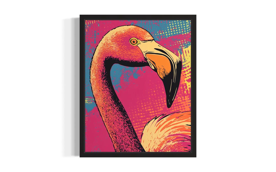 Flamingo Pop Art Poster Art Print, Living Room Wall Art Poster ...