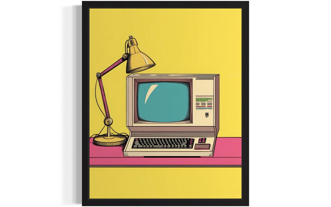 Buy Desktop Computer Pop Art Print, Wall Art Poster, Original Paint ...