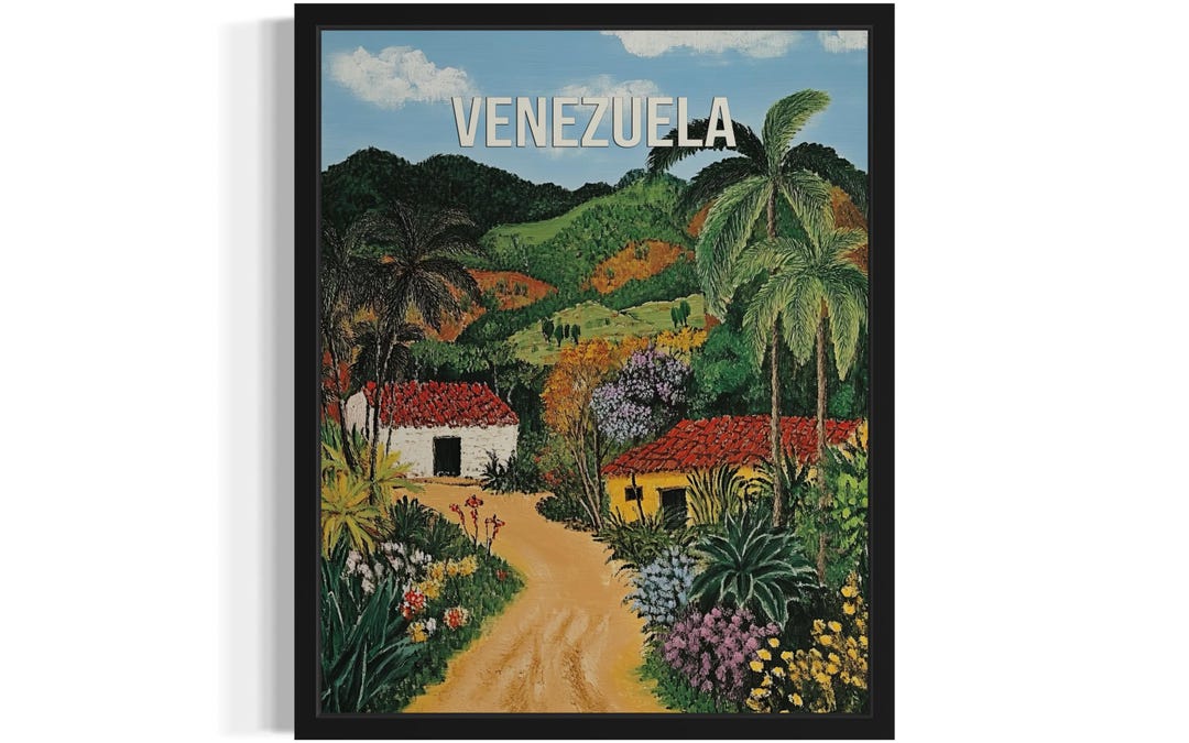 Venezuela Europe Scenery Art Print, Wall Art Poster, Original Paint ...