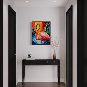 Flamingo Abstract Art Print Flamingo Oil Painting Print - Etsy