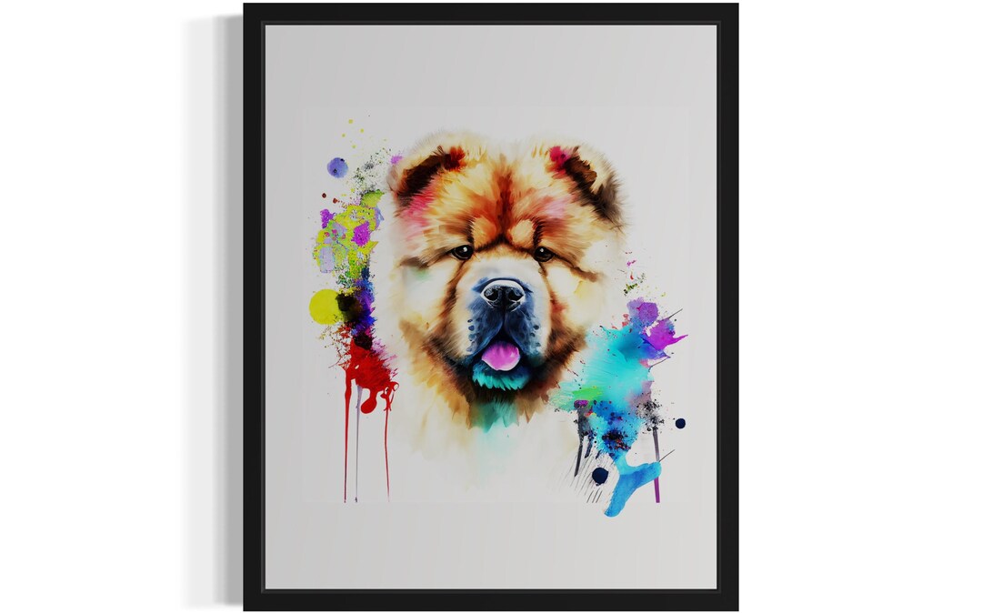 Chow Chow Dog Watercolor Art Print, Wall Art Poster, Original Paint ...