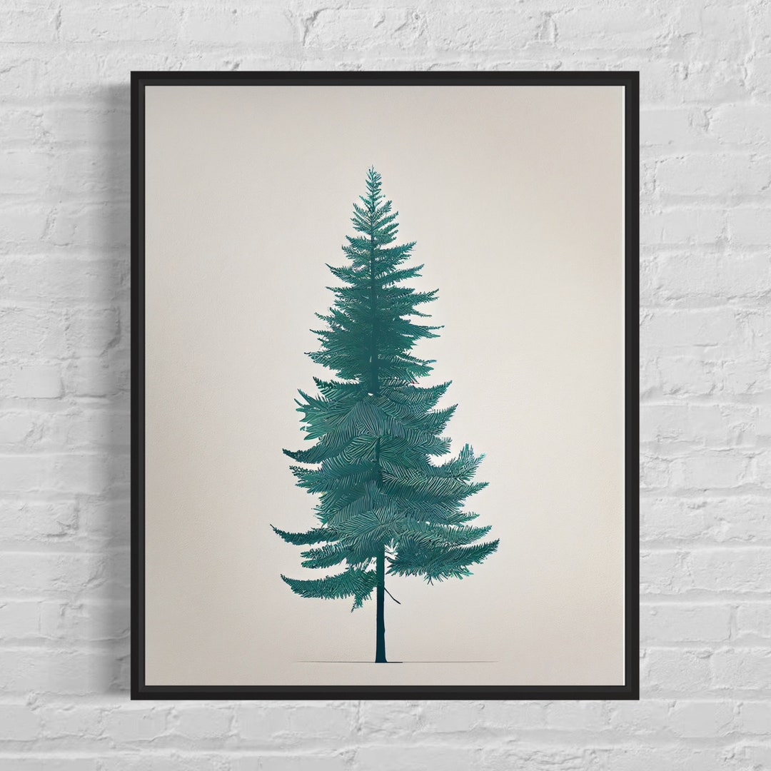 Blue Spruce Tree Art Print Blue Spruce Tree Minimalist Poster - Etsy