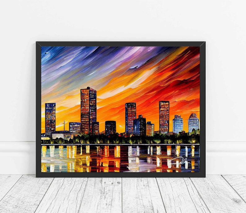 Baton Rouge Louisiana Skyline Art Print Baton Rouge Painting - Etsy