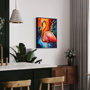 Flamingo Abstract Art Print Flamingo Oil Painting Print - Etsy