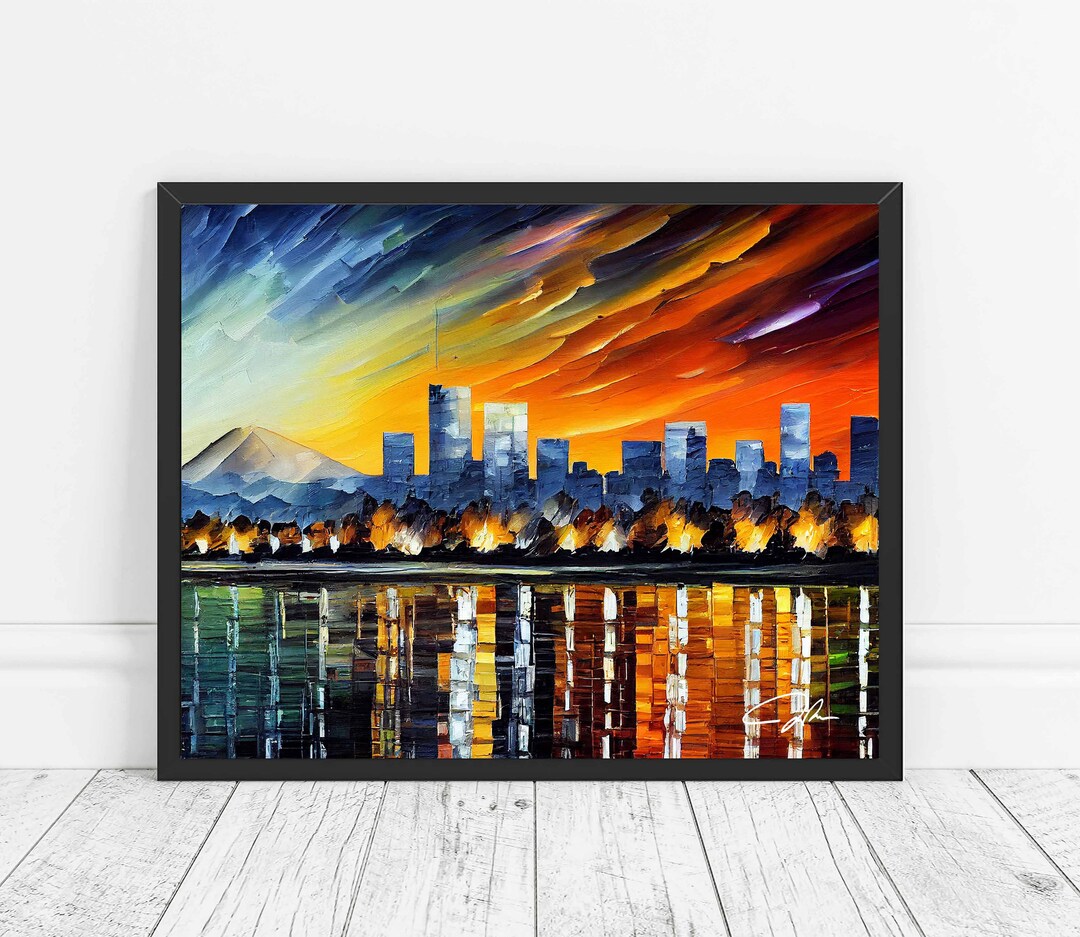 Thornton Colorado Skyline Skyline Art Print Thornton Painting - Etsy