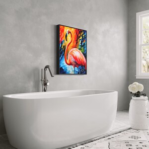 Flamingo Abstract Art Print Flamingo Oil Painting Print - Etsy