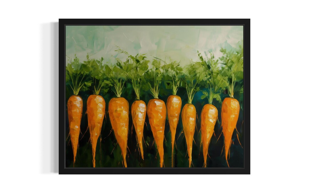 Carrots Abstract Art Print, Wall Art Poster, Original Paint Artwork ...
