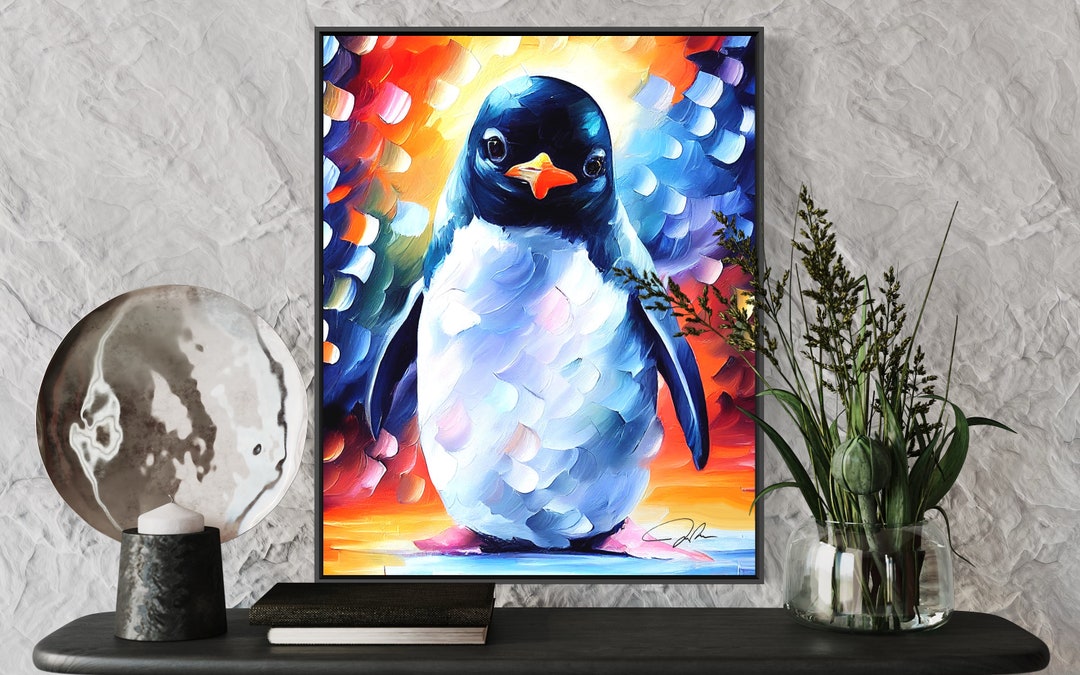 Abstract Penguin Art Print Penguin Painting Print Poster, Original ...