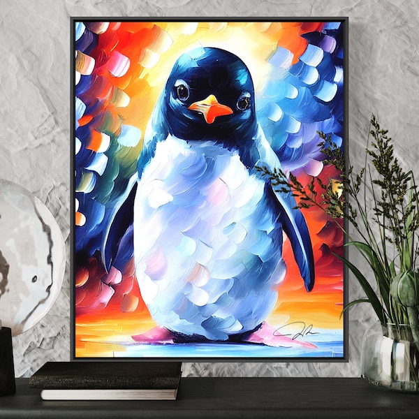 Penguin Painting - Etsy